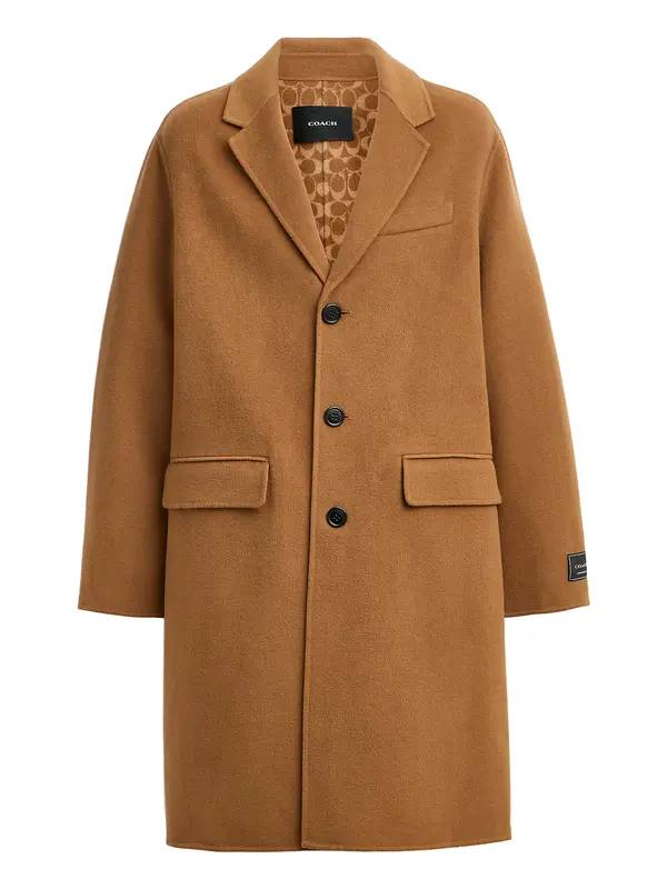 COACH Double Faced Wool Coat - Camel