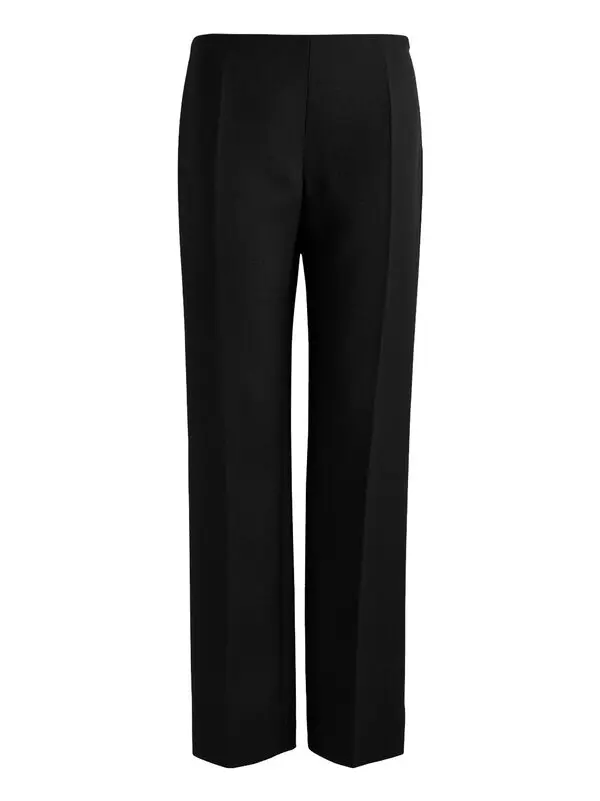 THE ROW Vesco Straight-leg Wool Trousers - Black