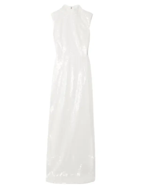ROTATE BY BIRGER CHRISTENSEN Sequined Maxi Dress - White
