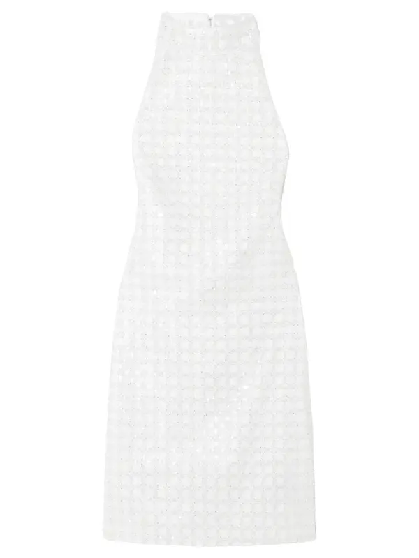 Remain Birger Christensen Embellished Halterneck Mini Dress - White
