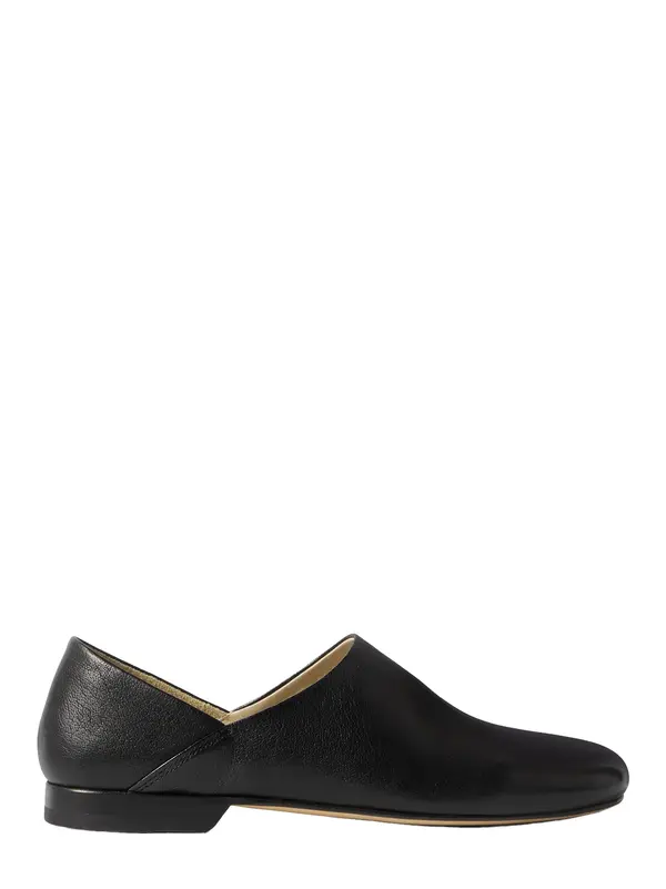 LEMAIRE Full-grain Leather Loafers - Black