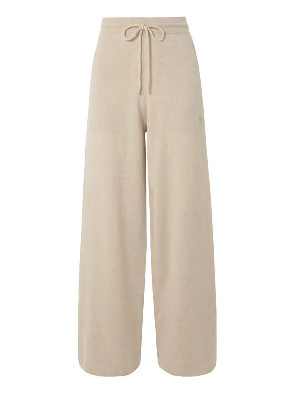 Max Mara Wool And Cashmere-blend Track Pants - Neutrals
