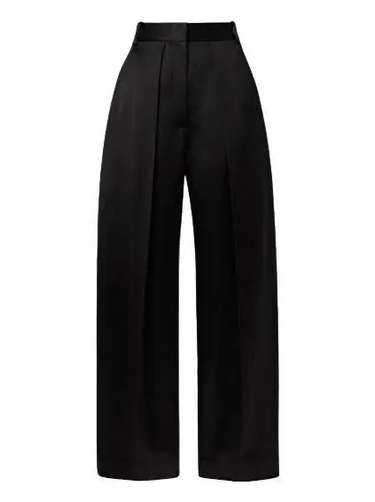 Khaite Marinta Pleated Wide-leg Pants - Black