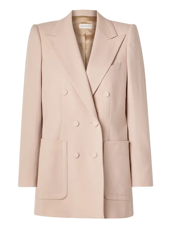 Dries Van Noten Double-breasted Wool-twill Blazer - Pink