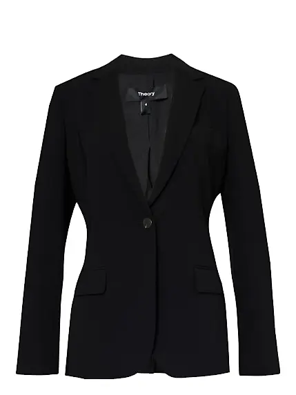 Theory Staple Single-breasted Woven Blazer - Black