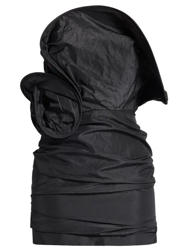 Magda Butrym Sculptural Rose Mini Dress - Black