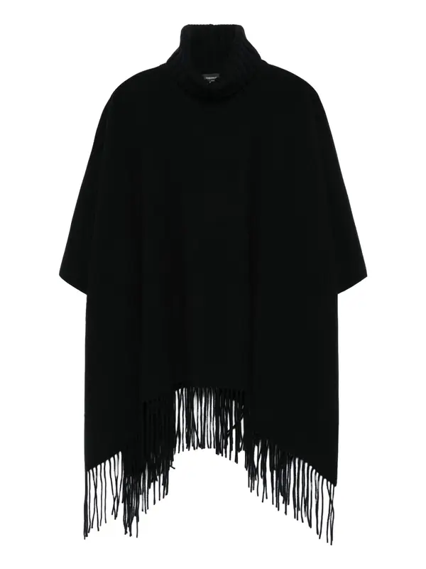 Fabiana Filippi Virgin Wool-cashmere Blend Knit Poncho - Black