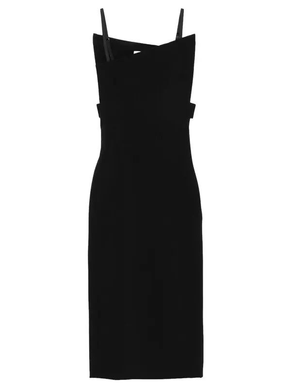 Sportmax Asymmetric Midi Dress - Black