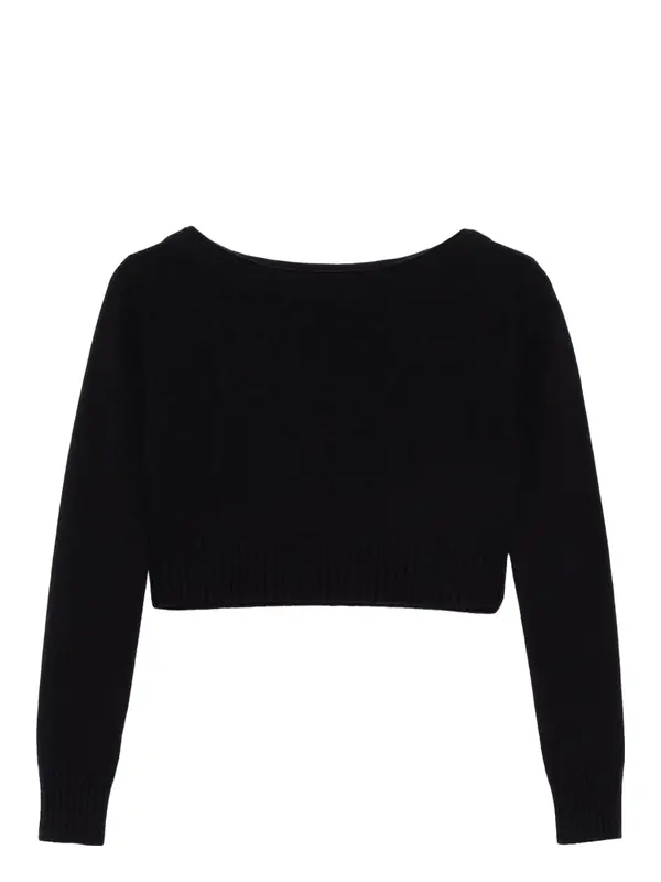 Max Mara Cropped Wool-cashmere Sweater - Blue