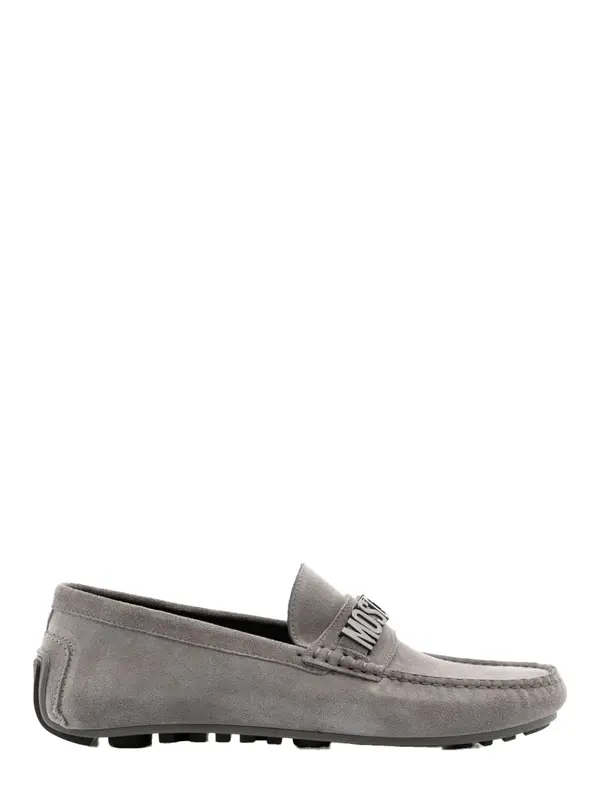 Moschino Logo-plaque Loafers - Grey