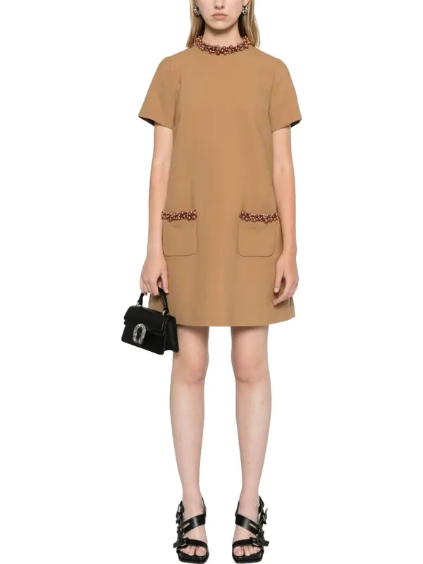 Viktor & Rolf Bead-embellished Dress - Brown