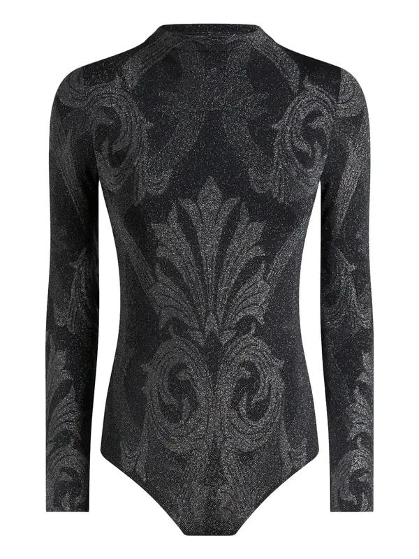 Etro Metallic-effect Jacquard Bodysuit - Black