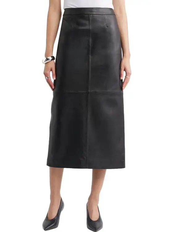 Nordstrom Leather Pencil Skirt - Black