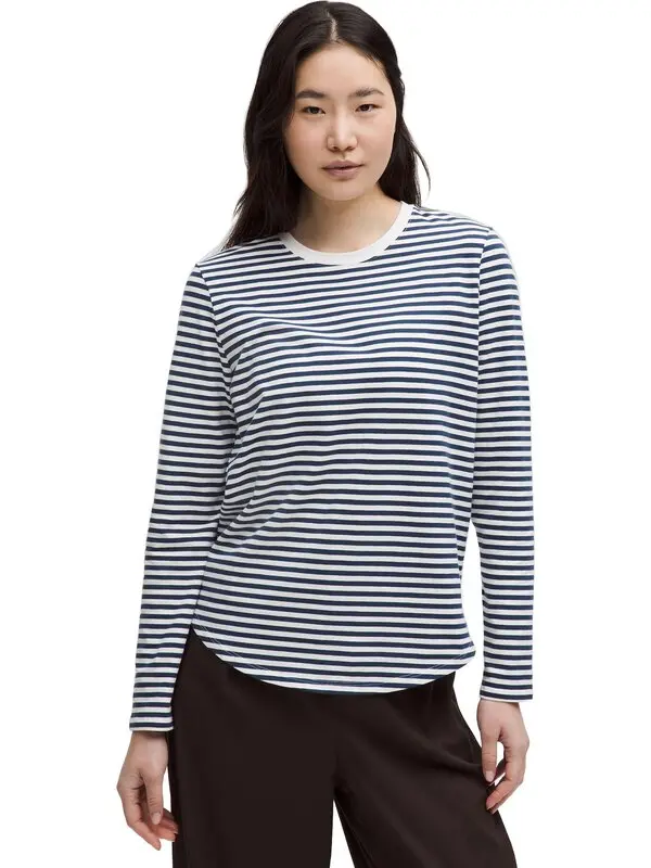 Lululemon Love Long-sleeve Shirt - Narrow Bold Stripe Club Blue White