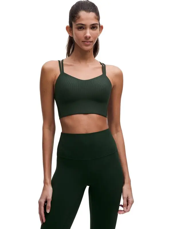 Lululemon Like A Cloud Ribbed Longline Bra - Rainforest Green