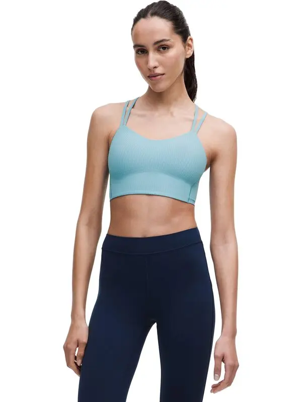 Lululemon Like A Cloud Ribbed Longline Bra - Washed Blue