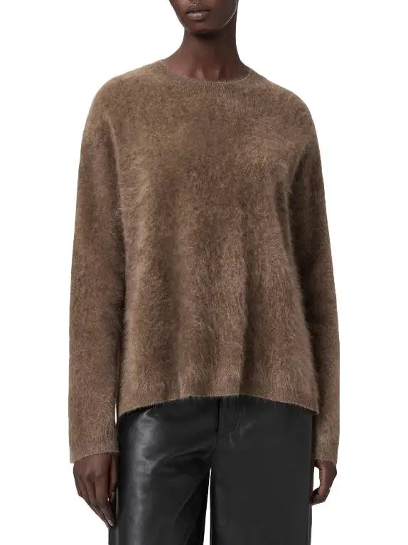 ALLSAINTS Rebel Cashmere Crewneck Sweater - Walnut Brown