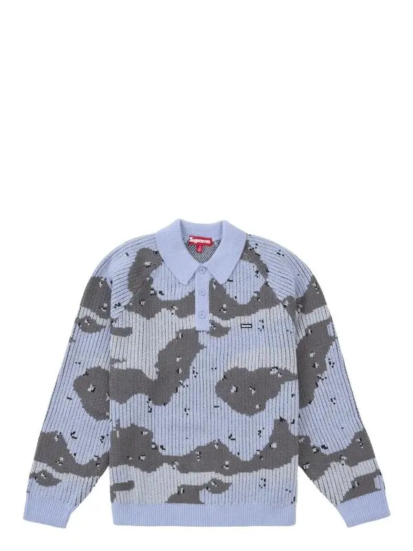 Supreme Small Box Polo Shirt Sweater - Blue Camo