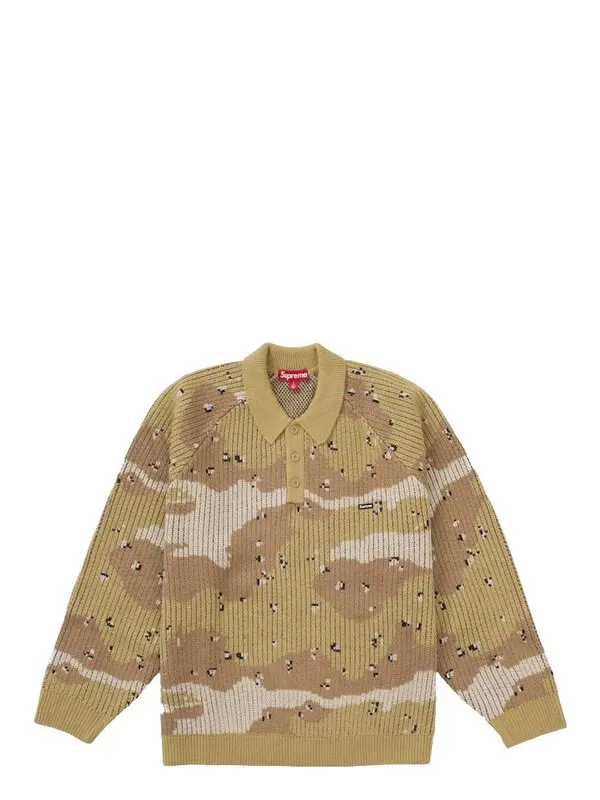 Supreme Small Box Polo Shirt Sweater - Desert Camo