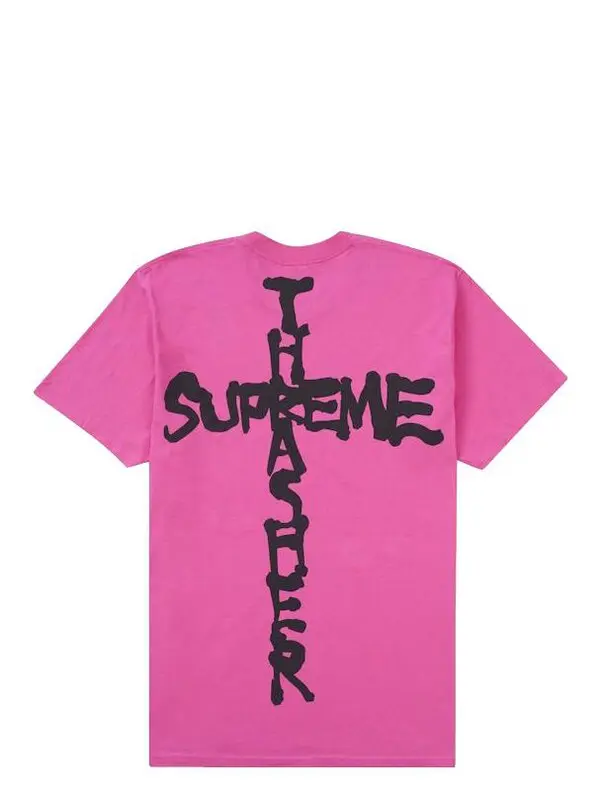 Supreme Thrasher Cross Tee Shirt - Fuchsia