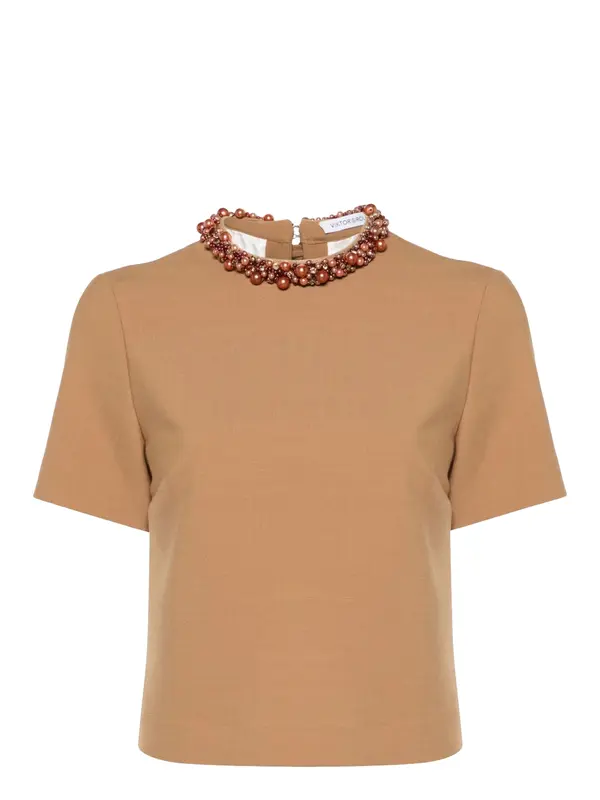 Viktor & Rolf Bead-embellished Top - Brown