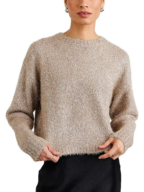 Bella Dahl Slouchy Metallic Sweater - Gold Shimmer