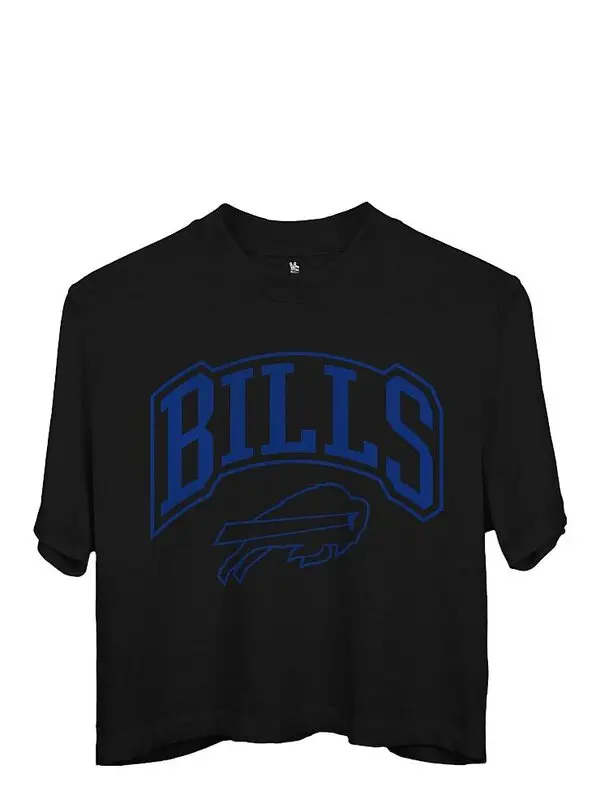 Junk Food Clothing Nfl Buffalo Bills Blitz Mock Neck Crop Tee - Black