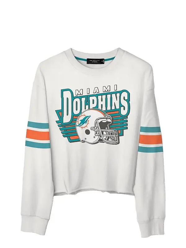 Junk Food Clothing Nfl Kickoff Crop Crew Sweatshirt - Miami Dolphins