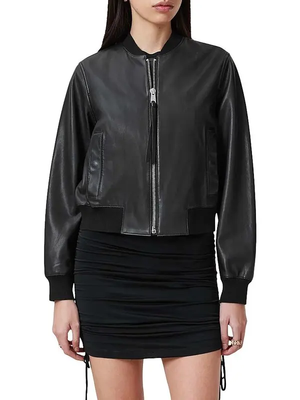 ALLSAINTS Orten Leather Bomber Jacket - Black