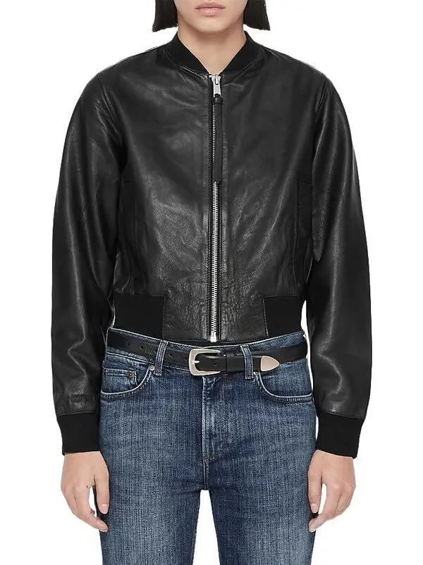 ALLSAINTS Orten Leather Bomber Jacket - Black