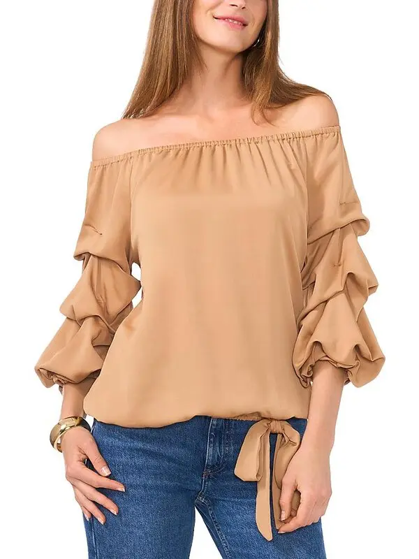 Vince Camuto Bubble Sleeve Top - Camel