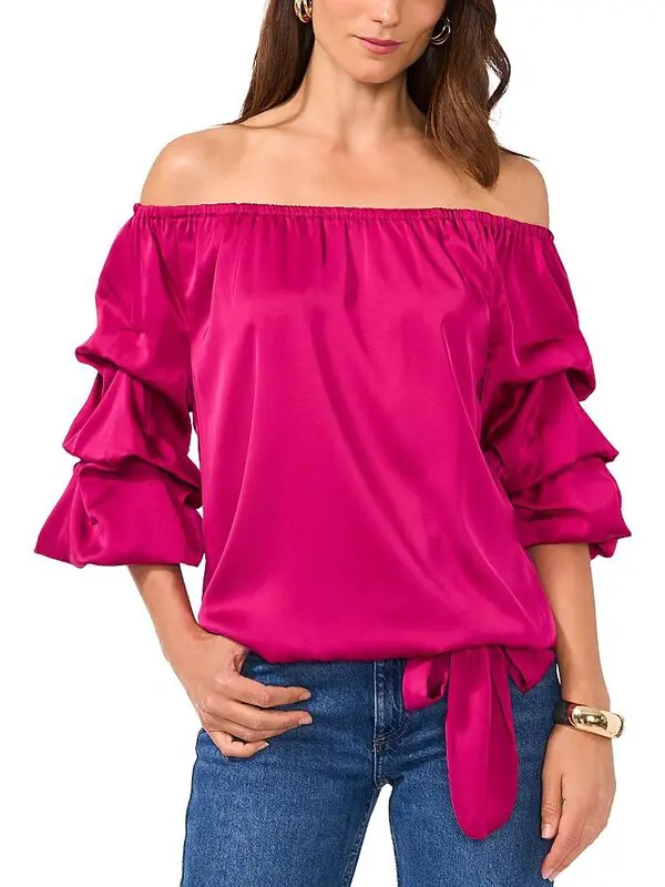 Vince Camuto Bubble Sleeve Top - Wild Petun