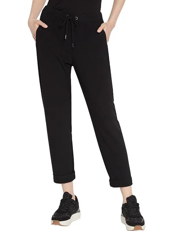 Lyssé Cuffed Crepe Joggers - Black