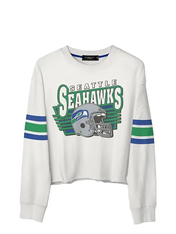 Junk Food Clothing Nfl Kickoff Crop Crew Fleece Sweatshirt - Seattle Seahawks
