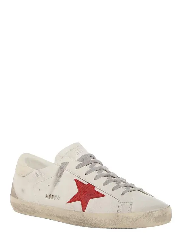 Golden Goose Super-star Low Top Sneakers - White/red