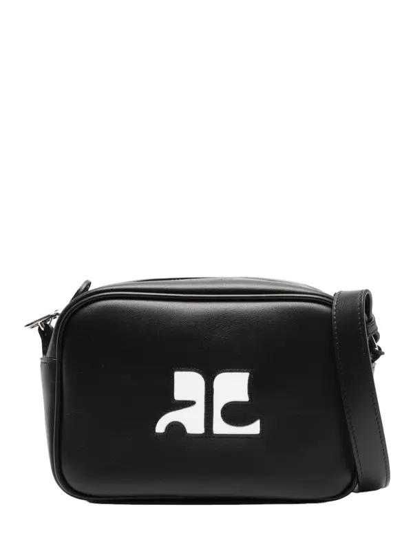 COURREGES RE EDITION Leather Camera Bag - Black