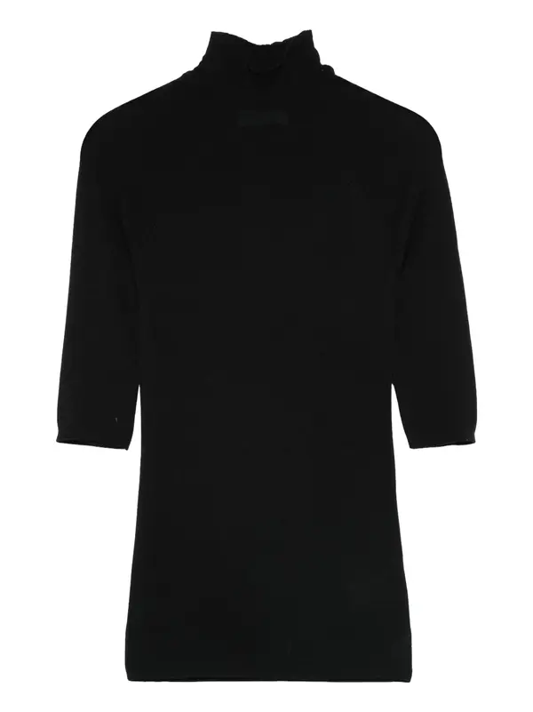 Majestic International Wool And Silk Blend High Neck Sweater - Black