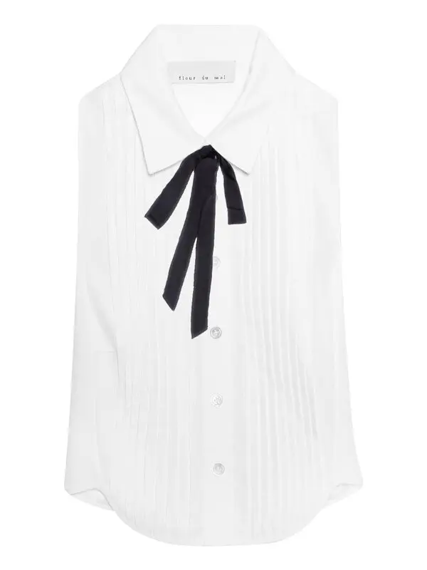 Fleur Du Mal Bib Top With Removable Necktie - Ivory