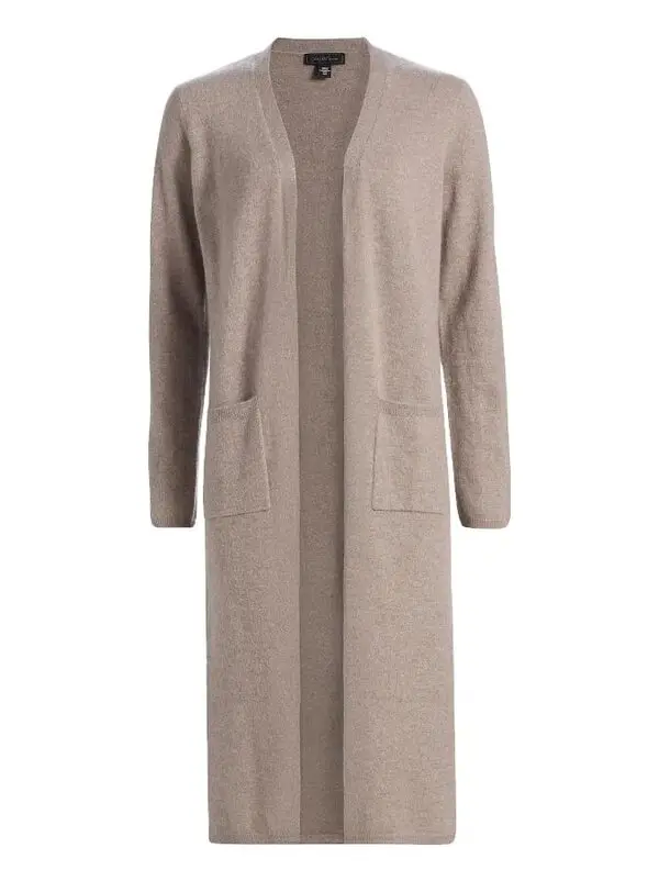 SAKS FIFTH AVENUE Collection Cashmere Open-front Duster - Pebble Heather