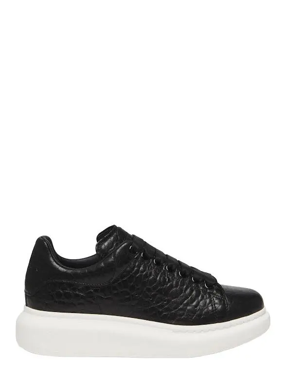 Alexander McQueen Oversized Full-grain Leather Sneakers - Black/white