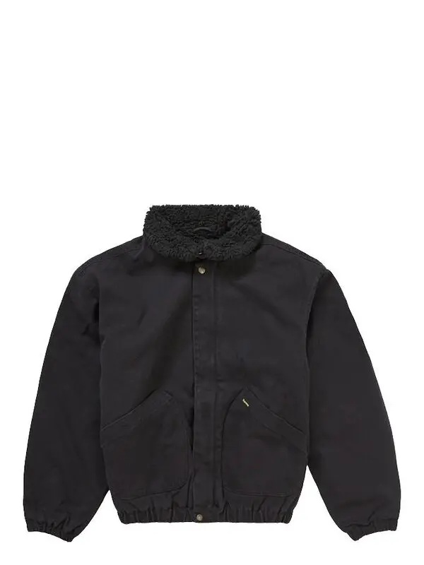Supreme Faux Shearling Lined Bomber Jacket - Black