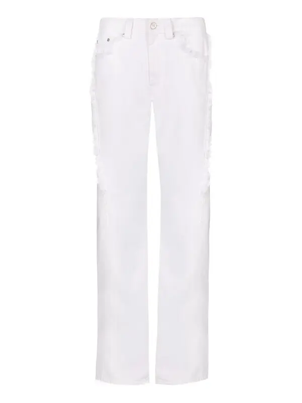 Paris Georgia Fray Cotton Denim Jeans - White