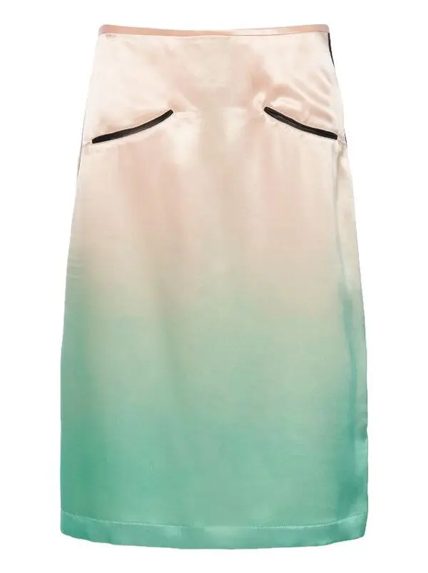 JIL SANDER Ombré Satin Midi Skirt - Pink