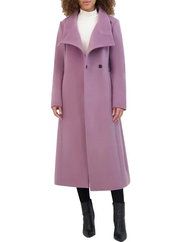 KENNETH COLE Fencer Collar Trench Coat - Mauve