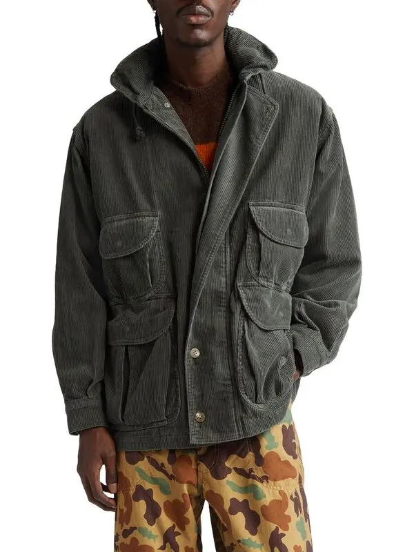 BEAMS Corduroy Field Coat - Moss