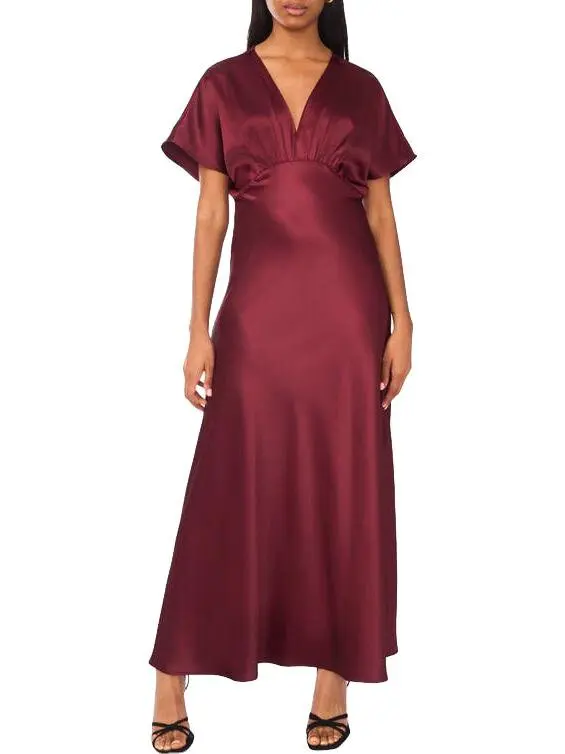 CECE DUPRAZ Dolman Sleeve Cocktail Midi Dress - Bright Cherry/ant White