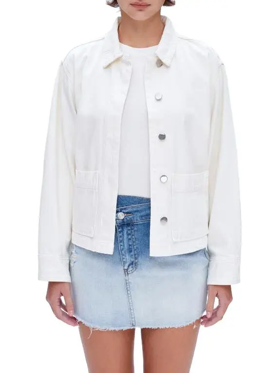 BAYEAS Oversized Denim Jacket - White