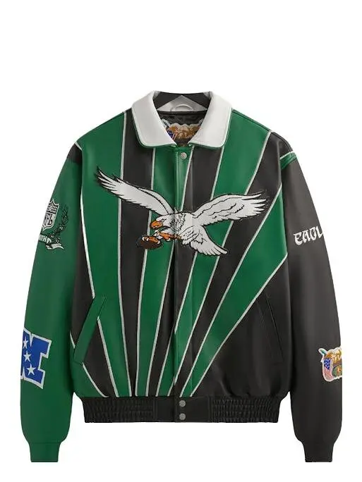 Kith X Jeff Hamilton Nfl Eagles Leather Varsity Jacket - Multicolor