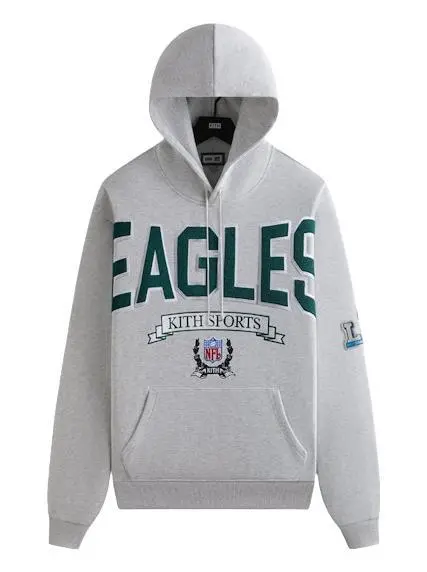 Kith X Nfl 47 Eagles Nelson Hoodie - Light Heather Grey