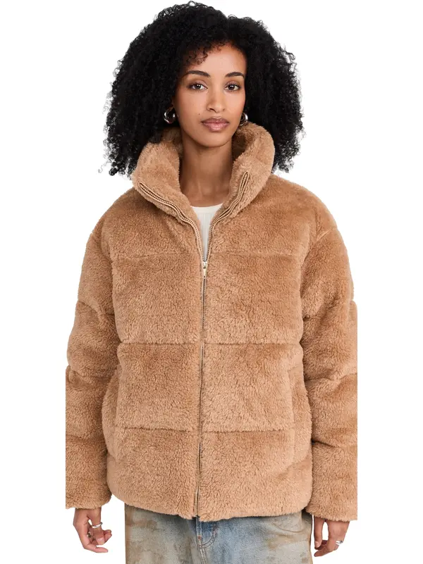 UGG Emmalyn Fluff Puffer Jacket - Camel